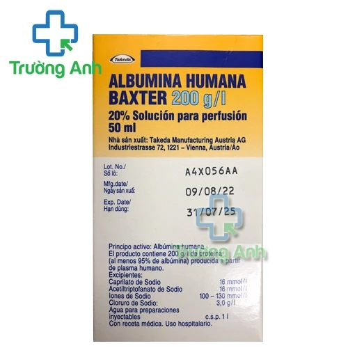 Human Albumin Baxter 200g/l Inf.50ml - Dung dịch truyền hiệu quả của ...