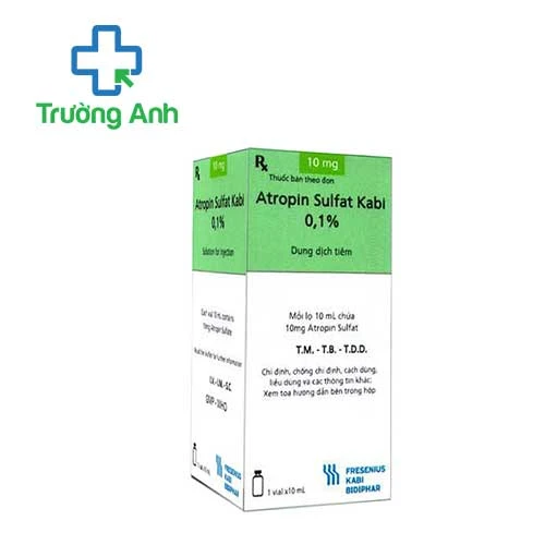 Atropin sulfat kabi 0,1% 10mg/10ml - Thuốc trị ức chế thần kinh