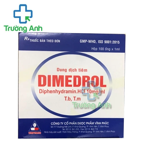 Dimedrol Inj.10mg/1ml Vinphaco - Thuốc chống dị ứng hiệu quả