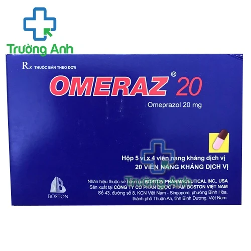 Omeraz 20mg - Thuốc điều trị viêm loét dạ dày, tá tràng hiệu quả